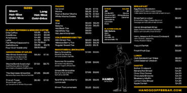 MENU - Hando Coffee Bar
